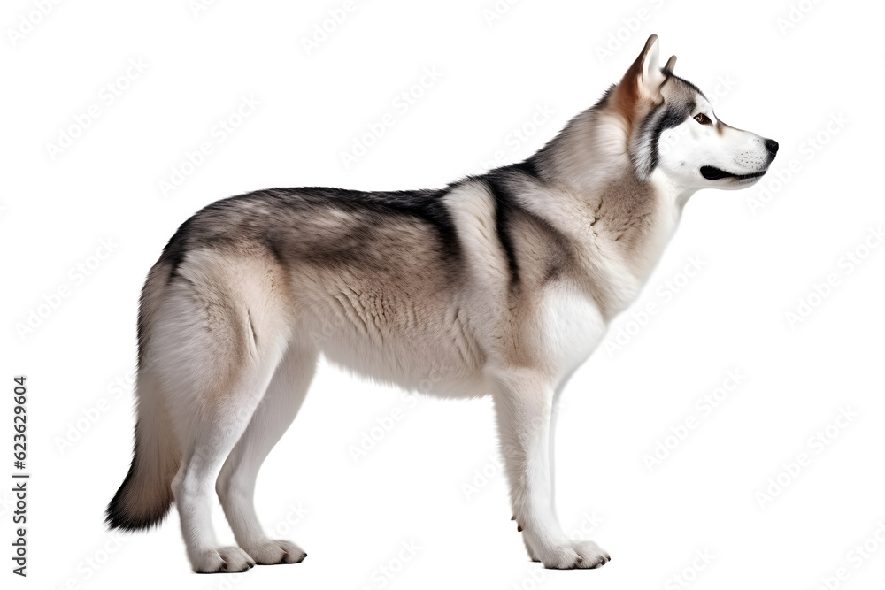 Husky, Siberian Husky, dog, realistic illustration, side view ...
