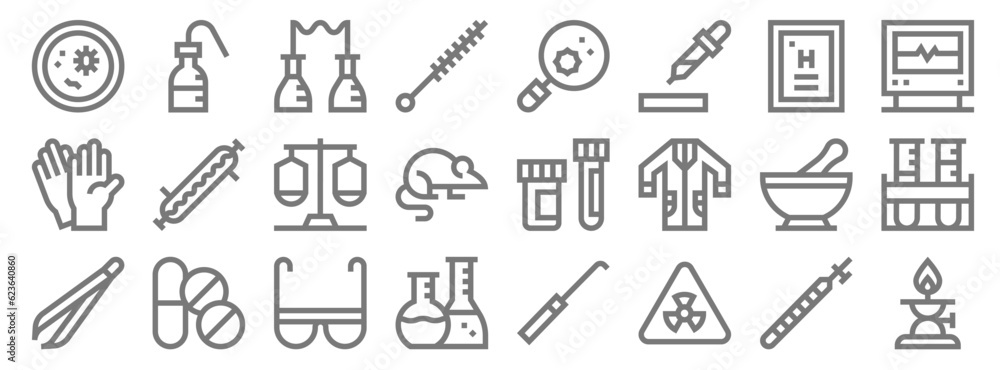 laboratory line icons. linear set. quality vector line set such as ... laboratory line icons. linear set. quality vector line set such as ...
