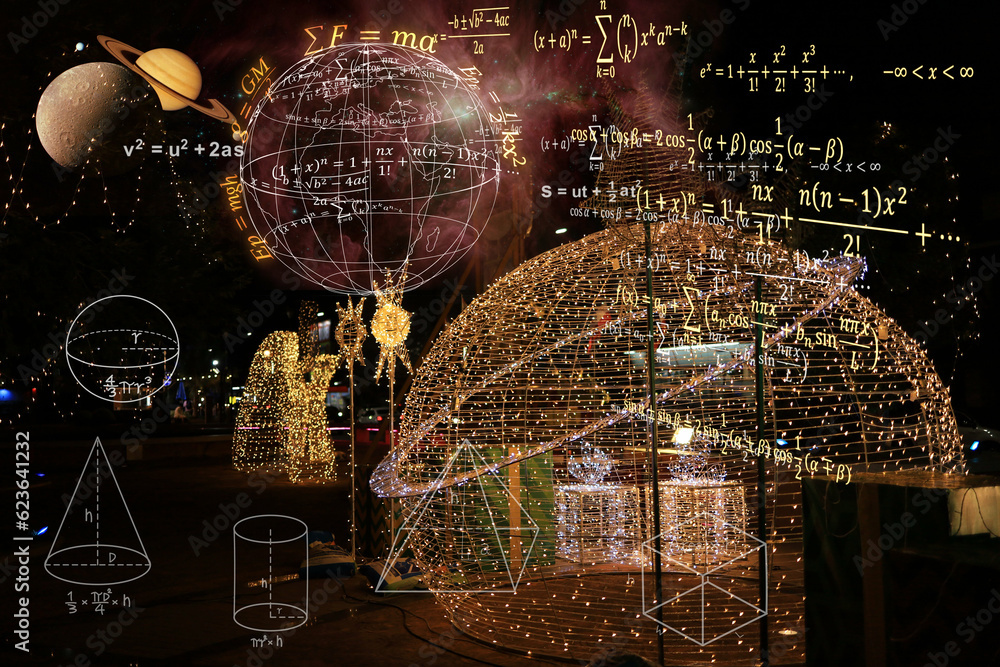 Physics or mathematical equations on a universe decorative LED ...