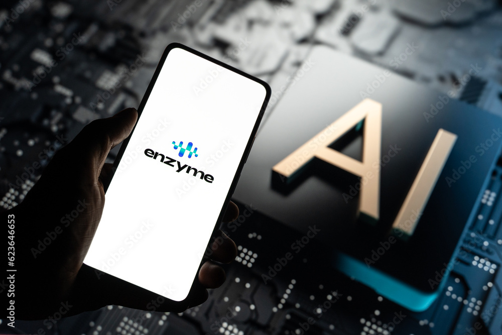 West Bangal, India - july 5, 2023 : Enzyme ai logo on phone screen ...