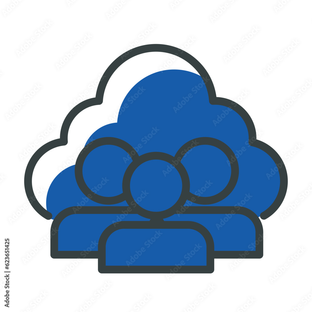 cloud computing themed icon design with several additional icons that ...