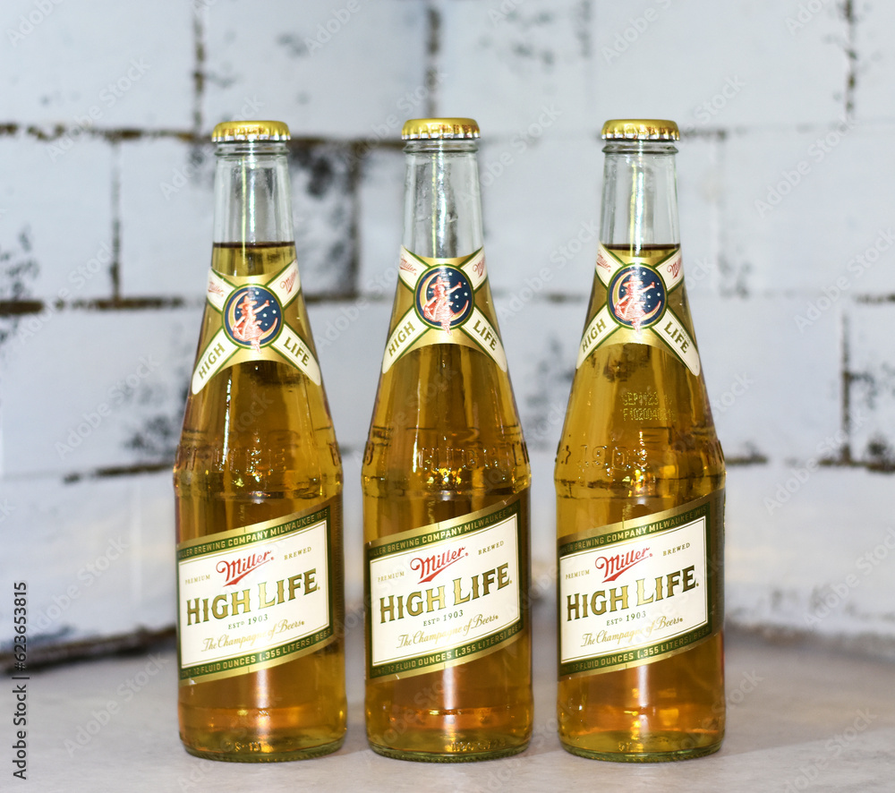 Bottles of Miller High Life Lager Beer Stock Photo | Adobe Stock