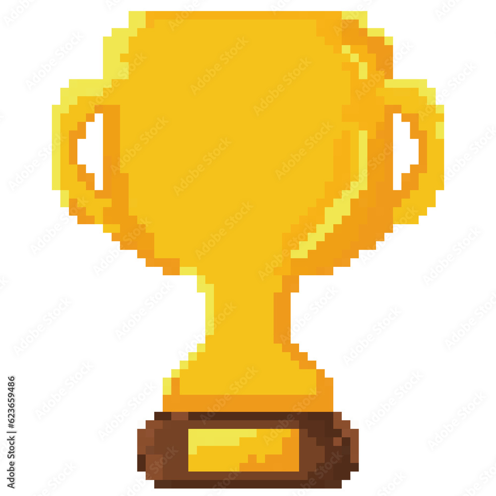 Trophy pixel art Stock Illustration | Adobe Stock