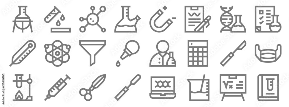 laboratory line icons. linear set. quality vector line set such as ... laboratory line icons. linear set. quality vector line set such as ...