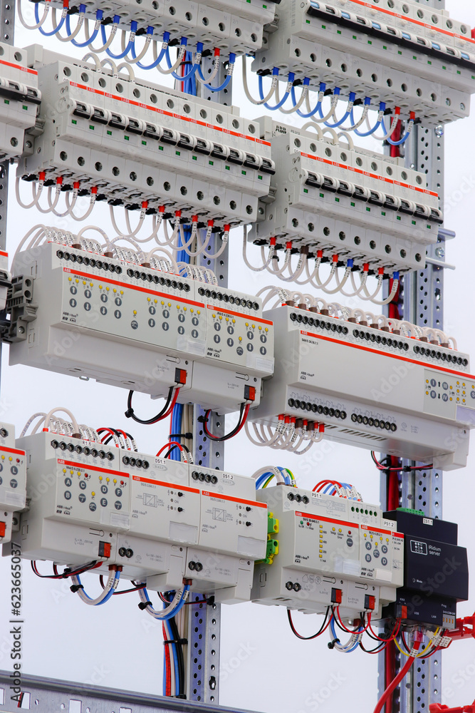 A relay module from ABB for controlling loads via the KNX data bus in ...