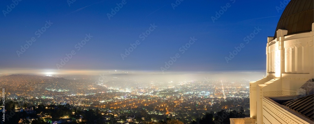Iconic Landmark: Panoramic View of Griffith Park Observatory, a Famous ...