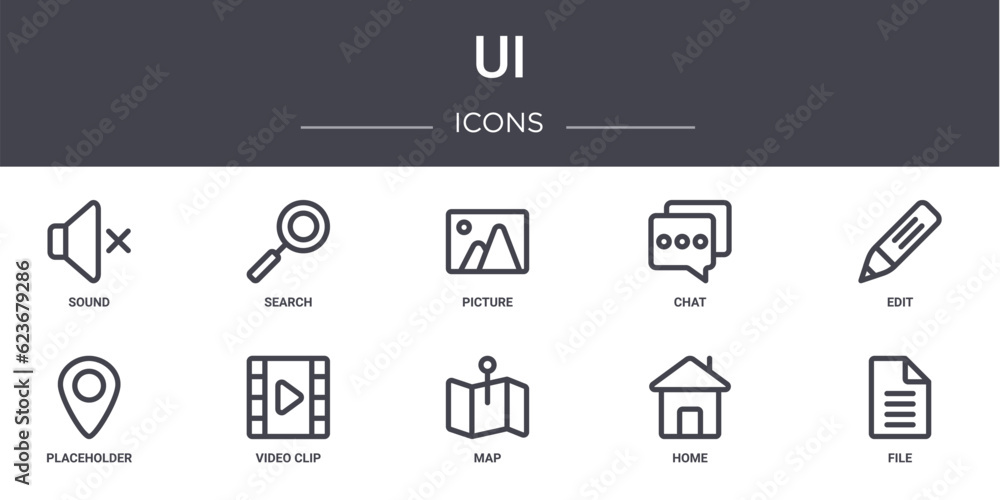 ui concept line icons set. contains icons usable for web, logo, ui/ux ...