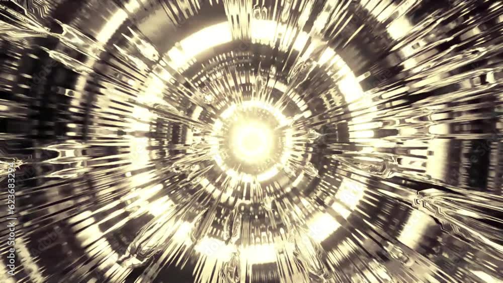 Stockvideon Flight in abstract sci-fi tunnel seamless loop. Futuristic VJ motion graphics for ...