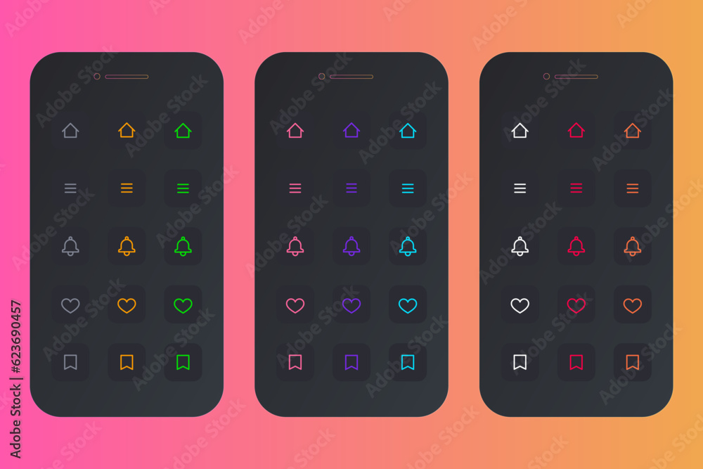 User interface elements for mobile app. Unique neumorphic design UI, UX, GUI, KIT elements ...