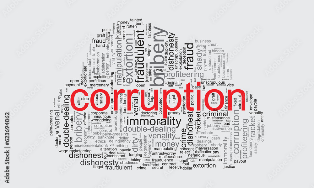 corruption word cloud isolated on white background. Vector illustration ...