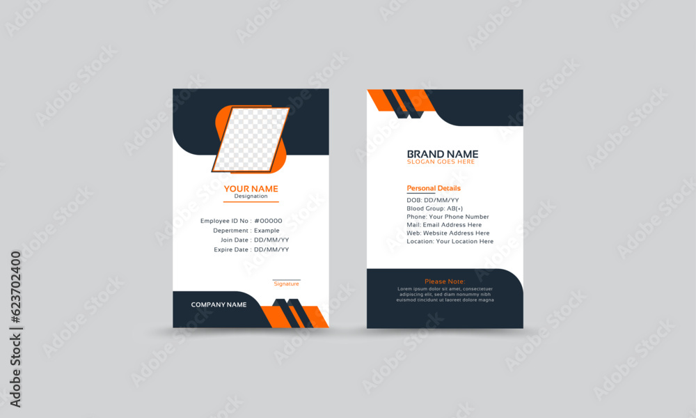 ID Card Template Design use for Office, Company, Employee, Students ...