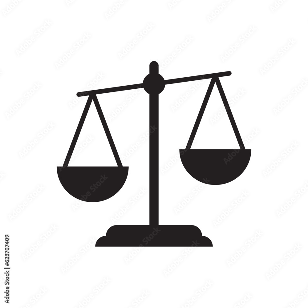 Balance icon. Justice vector icon. Judge flat sign design. Law balance ...
