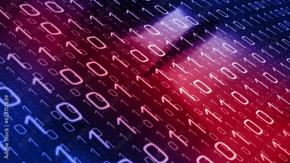 Digital communication in motion binary code animation for network data ... Digital communication in motion binary code animation for network data ...