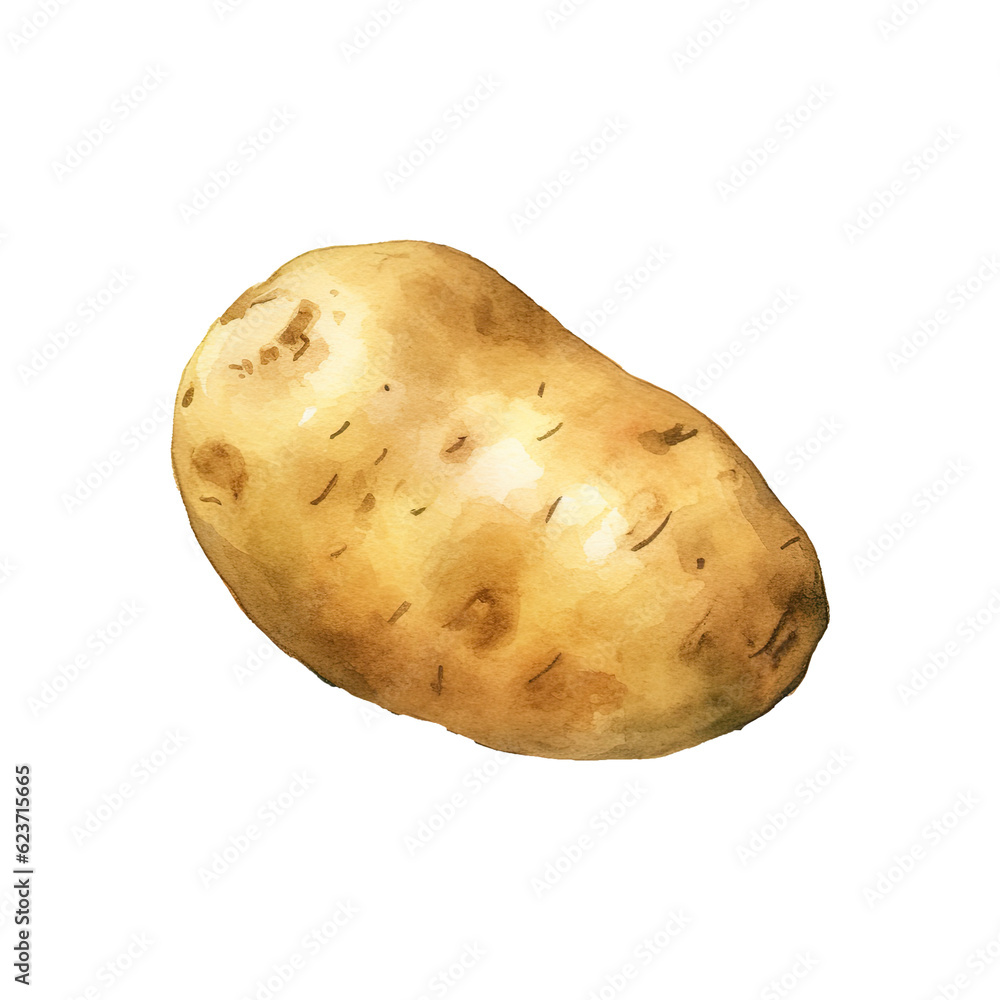 Watercolor potato. Vegetable clipart illustration. Generative AI Stock ...