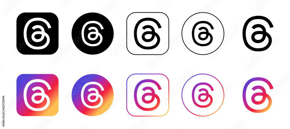 Threads logo. Threads by Meta. Threads social network by Instagram ...