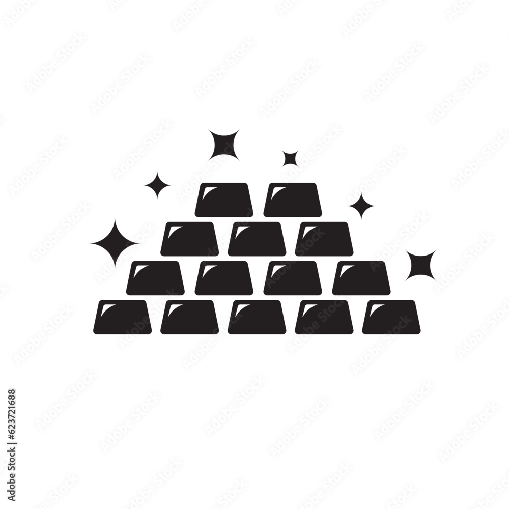 Vecteur Stock Gold bars vector icon. Golden bars flat sign design. Gold ...