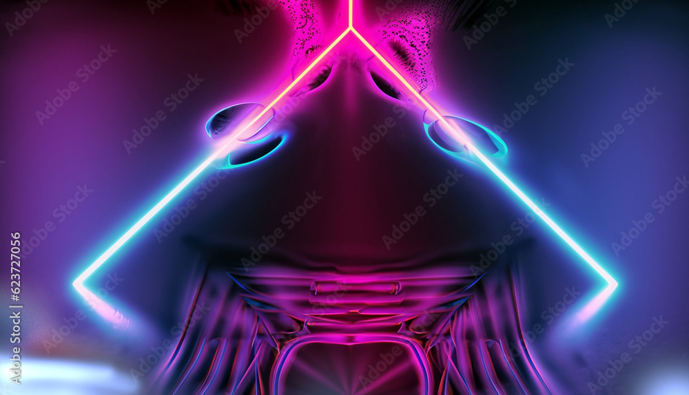 Neon lighting effect, neon background, neon background with wall ...