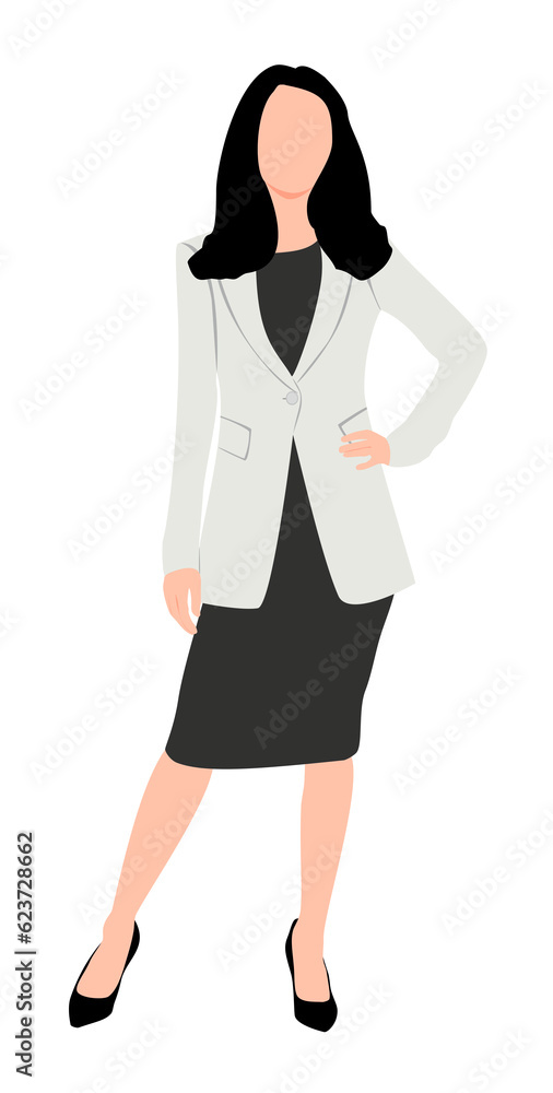 Elegant pretty business woman in formal clothes. Base wardrobe ...
