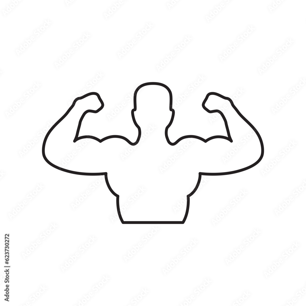 Muscle vector icon. Bodybuilder flat sign design. Biceps symbol ...