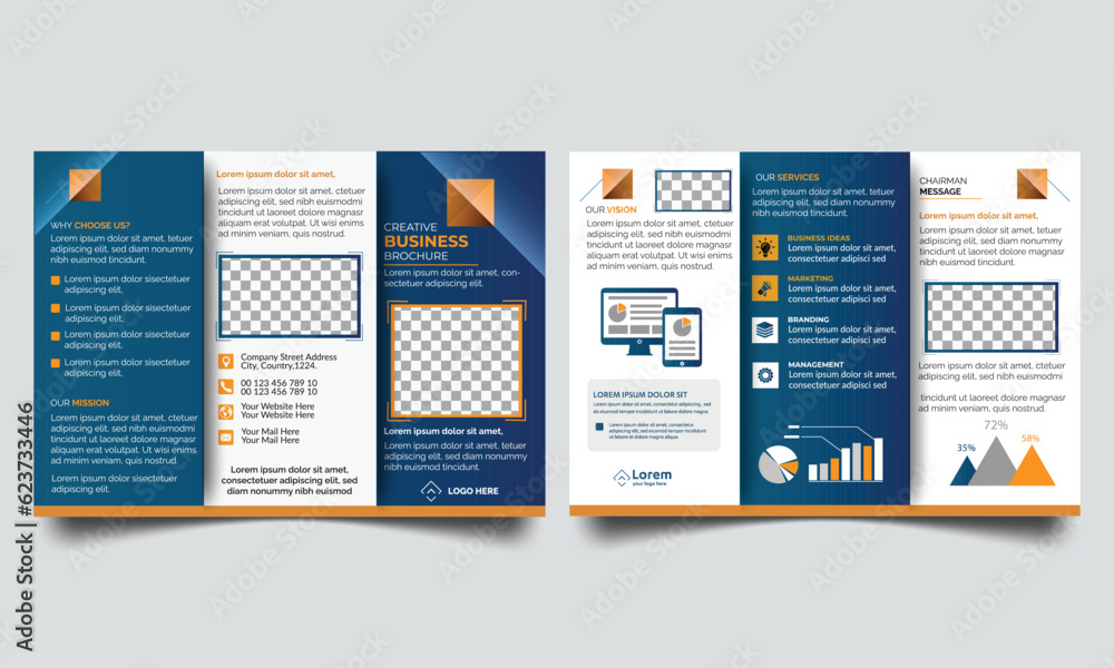 Business Marketing Tri fold brochure design, corporate Business tri fold brochure Template ...
