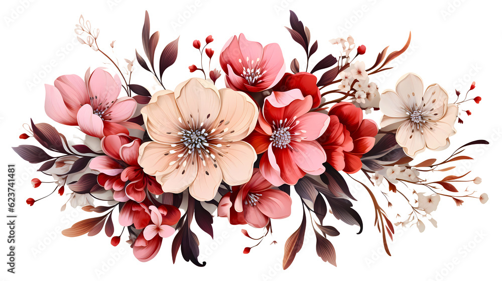 Blush flowers in a transparent background, Generative AI Stock ...