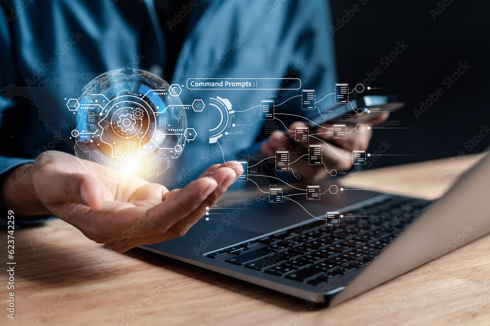 Data analysis of ai artificial intelligence process with technology ...