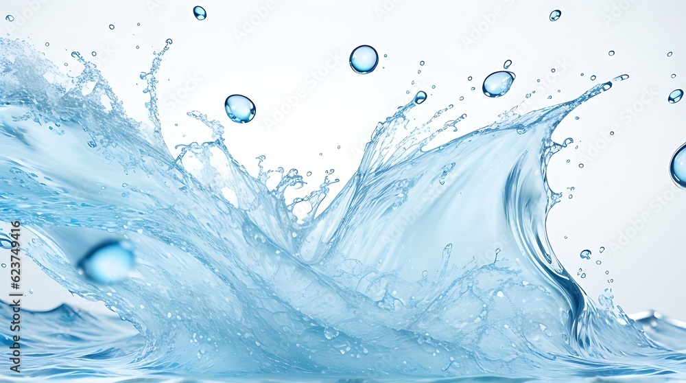 Background image of moving water in waves bubbles on white background ...