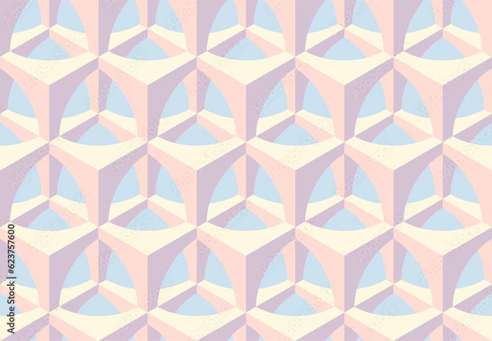 Seamless vector 3D geometric pattern with optical illusions. Op Art ...