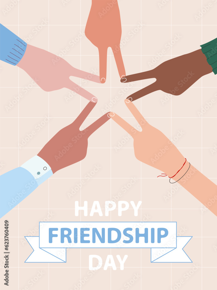 Grafika wektorowa Stock: Happy Friendship Day illustration. Friends ...