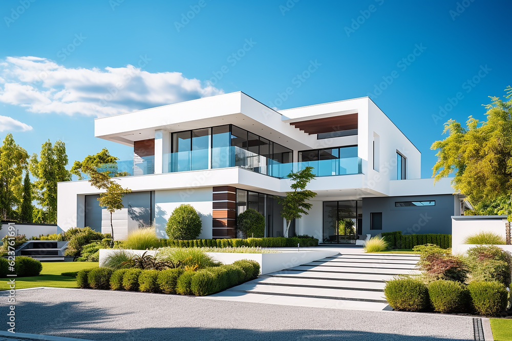 Premium Modern house exterior for real estate business Stock Photo ...
