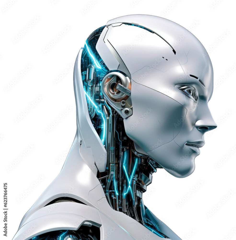 AI Android Side View Isolated on Transparent Background - Generative AI ...