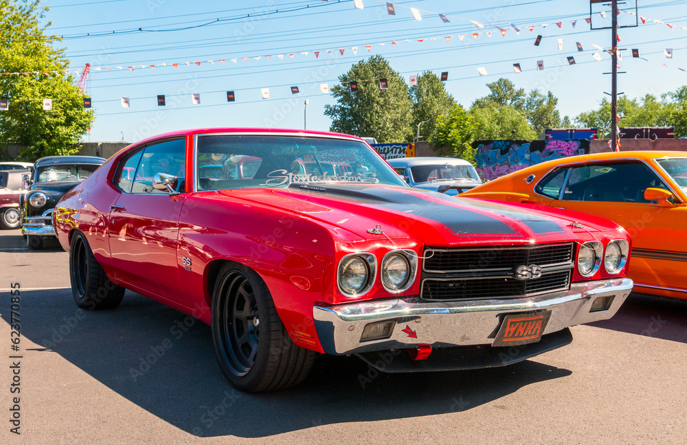 Red Chevrolet Chevelle SS 1970 Stock Photo | Adobe Stock