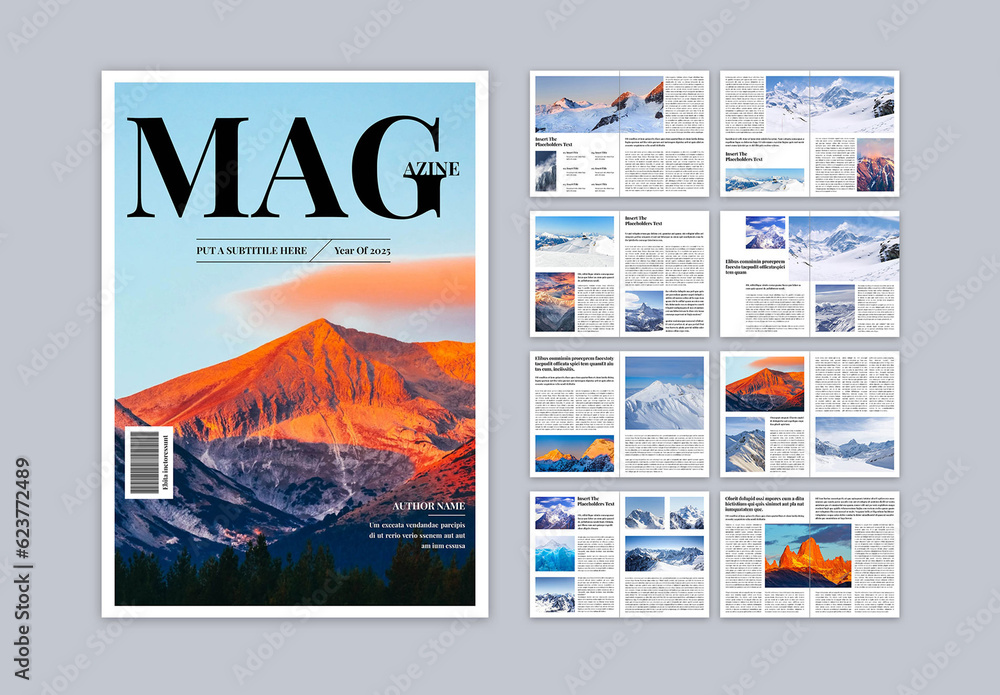 Book Layout Magazine Template Stock Template | Adobe Stock