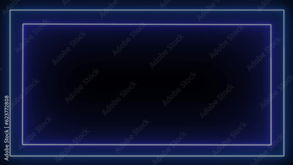Blue Neon Light Animated Frame. Seamless Loop. Use it in your slideshow ...