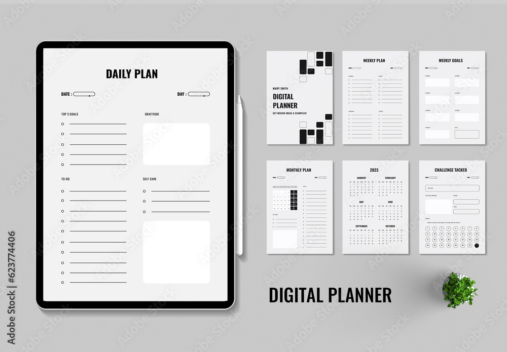 Digital Planner Stock Template | Adobe Stock