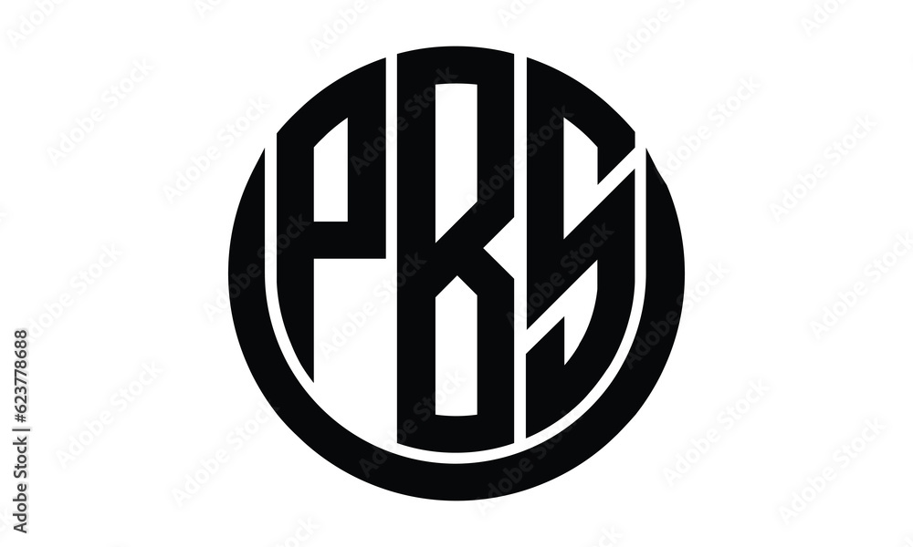 PBS shield in circle logo design vector template. lettermrk, wordmark ...