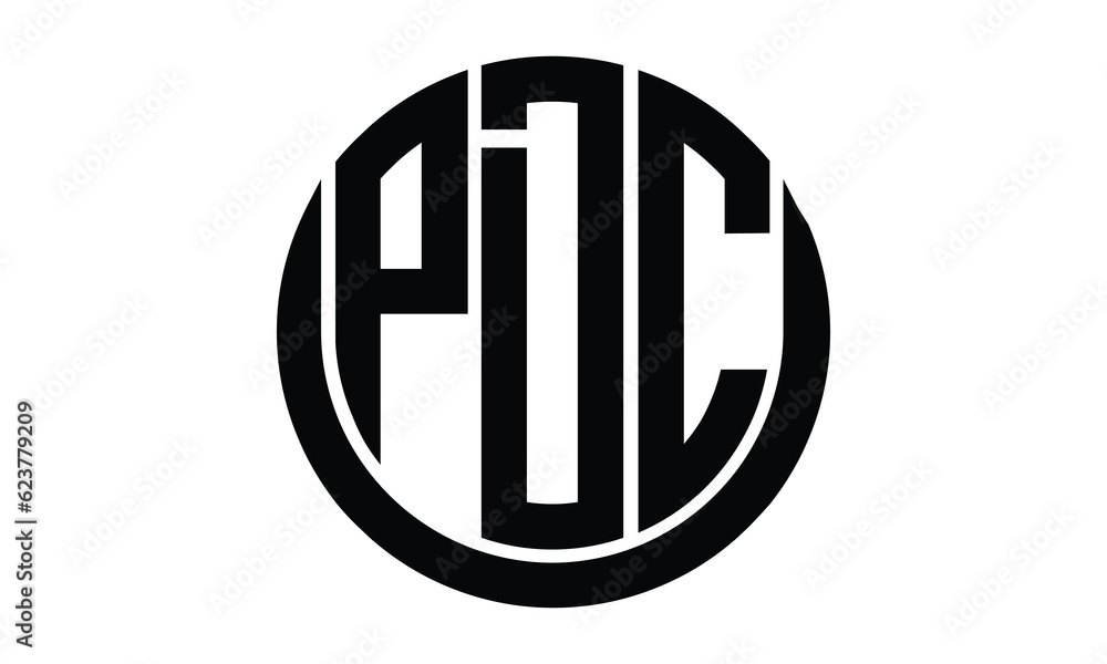 PDC shield in circle logo design vector template. lettermrk, wordmark ...