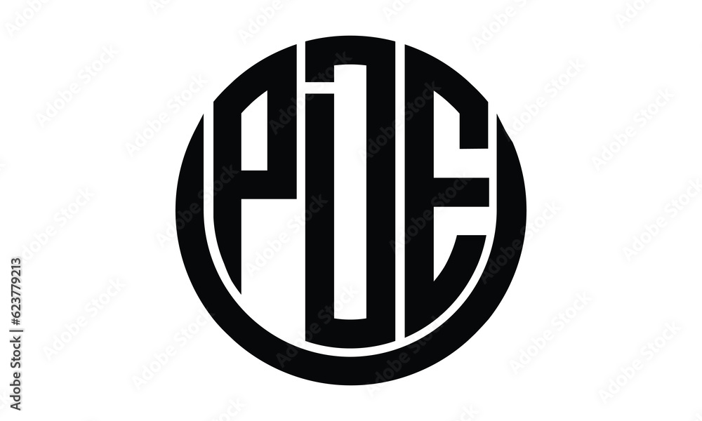 PDE shield in circle logo design vector template. lettermrk, wordmark ...