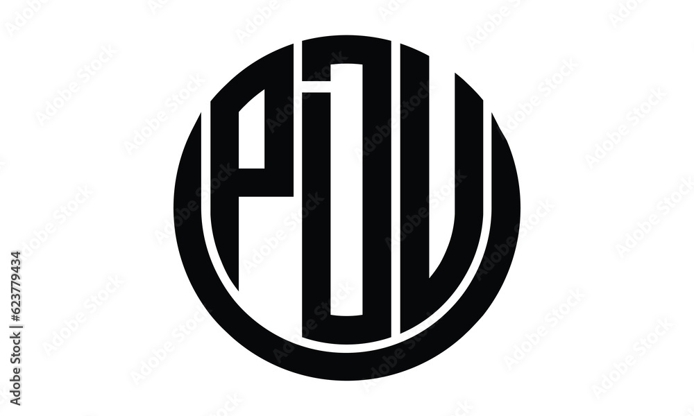 PDU shield in circle logo design vector template. lettermrk, wordmark ...