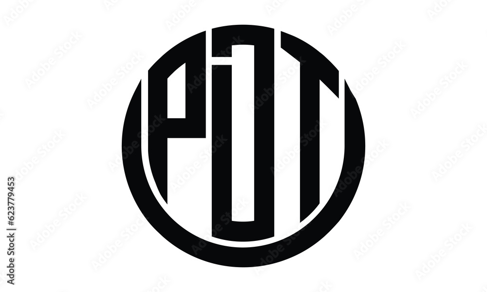 PDT shield in circle logo design vector template. lettermrk, wordmark ...