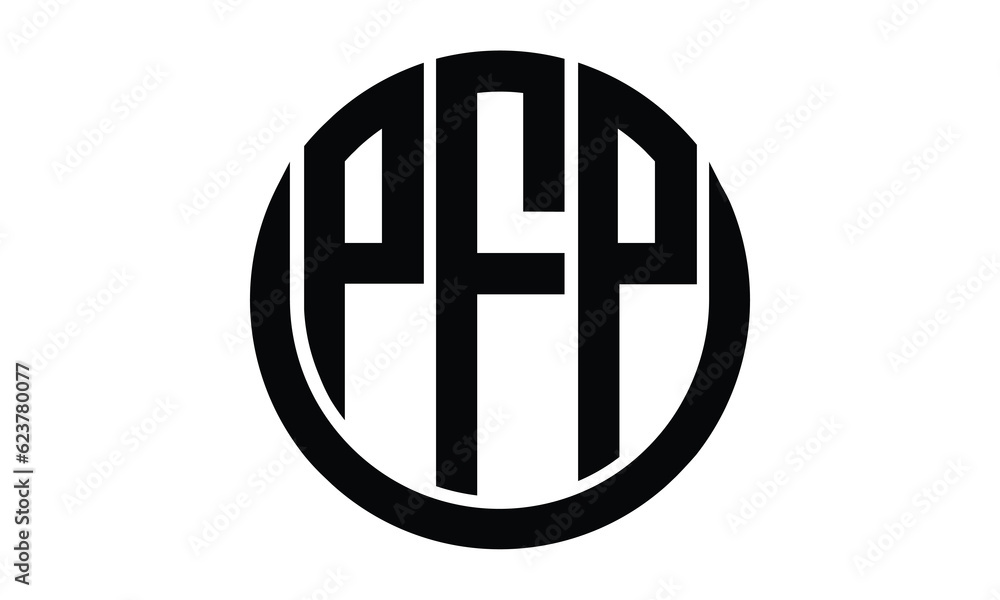 PFP shield in circle logo design vector template. lettermrk, wordmark ...