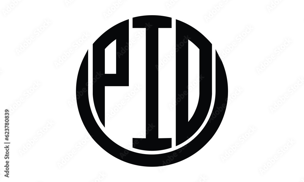 PIO shield in circle logo design vector template. lettermrk, wordmark ...