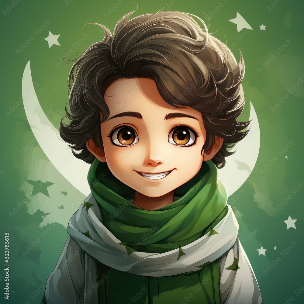Pakistani cartoon for Pakistan day display picture Stock Photo | Adobe ...
