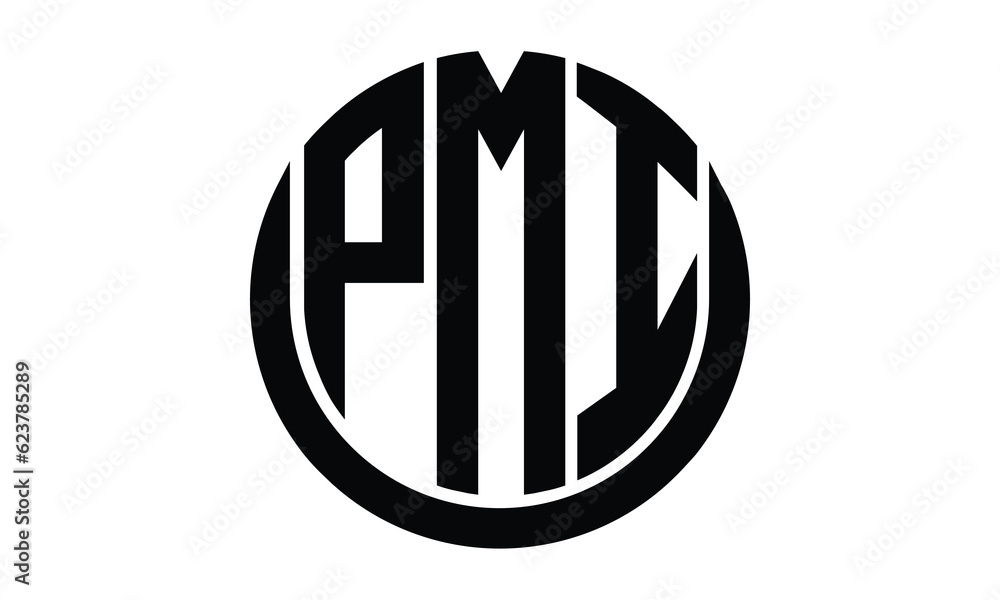 PMI shield in circle logo design vector template. lettermrk, wordmark ...