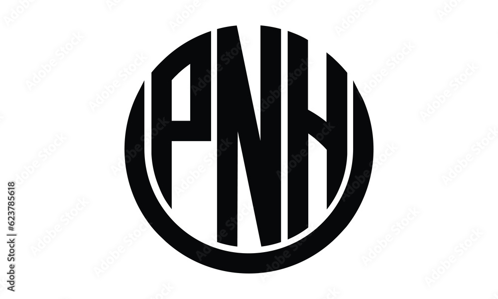 PNH shield in circle logo design vector template. lettermrk, wordmark ...