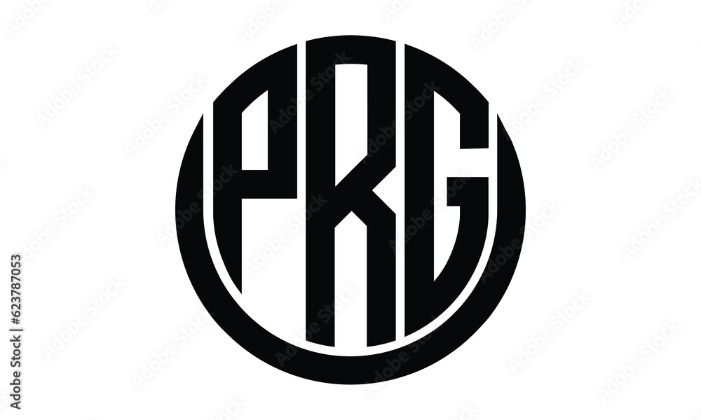 PRG shield in circle logo design vector template. lettermrk, wordmark ...