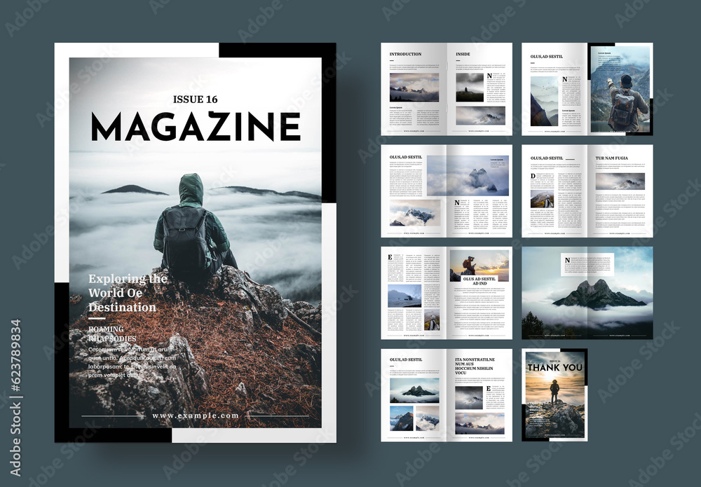 Simple Magazine Layout Stock Template | Adobe Stock
