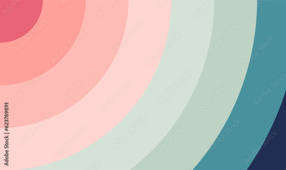 Vintage colorful circular wave background. 60s, 70s old fashioned ...