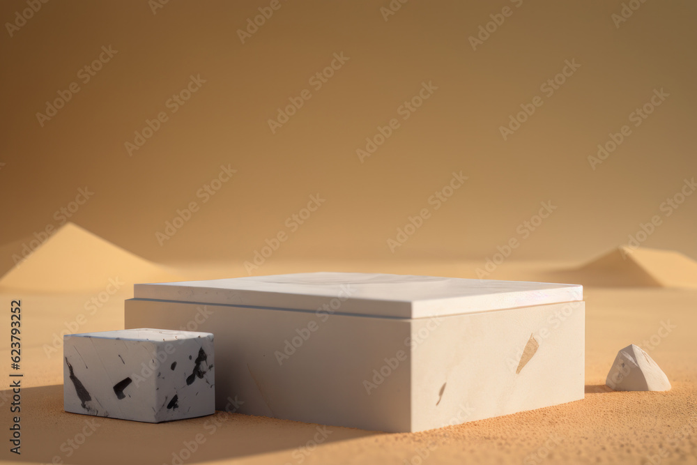 Naturalism design, square shape, podium display, light and shadow ...