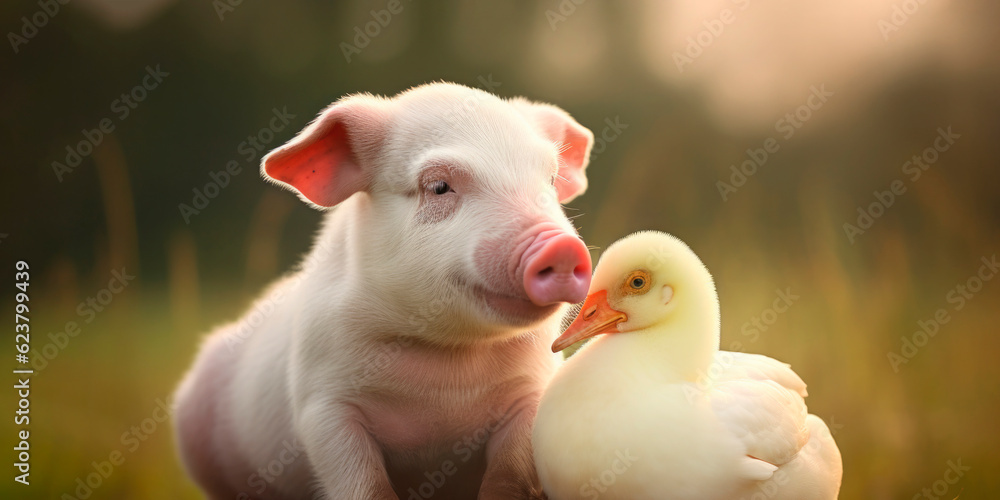 Goose and pig are best friends. Design for International Friendship Day ...